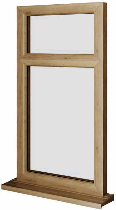 Irish Oak UPVC Fixed Window Style 2 - Buy Online Supply Only